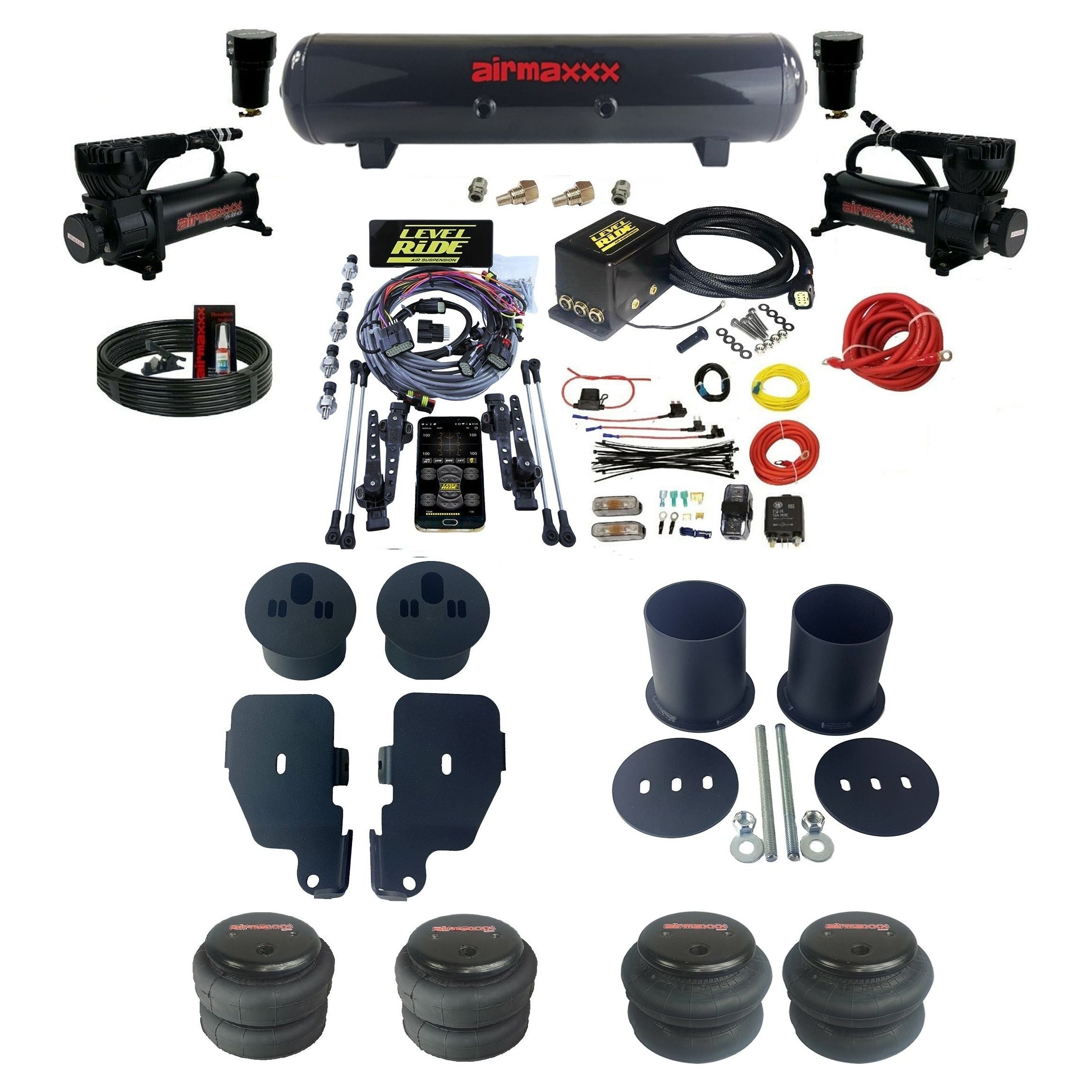 Pressure Height Level Ride Blk 580 Air Kit Fits 1965-70 Impala – airslamit