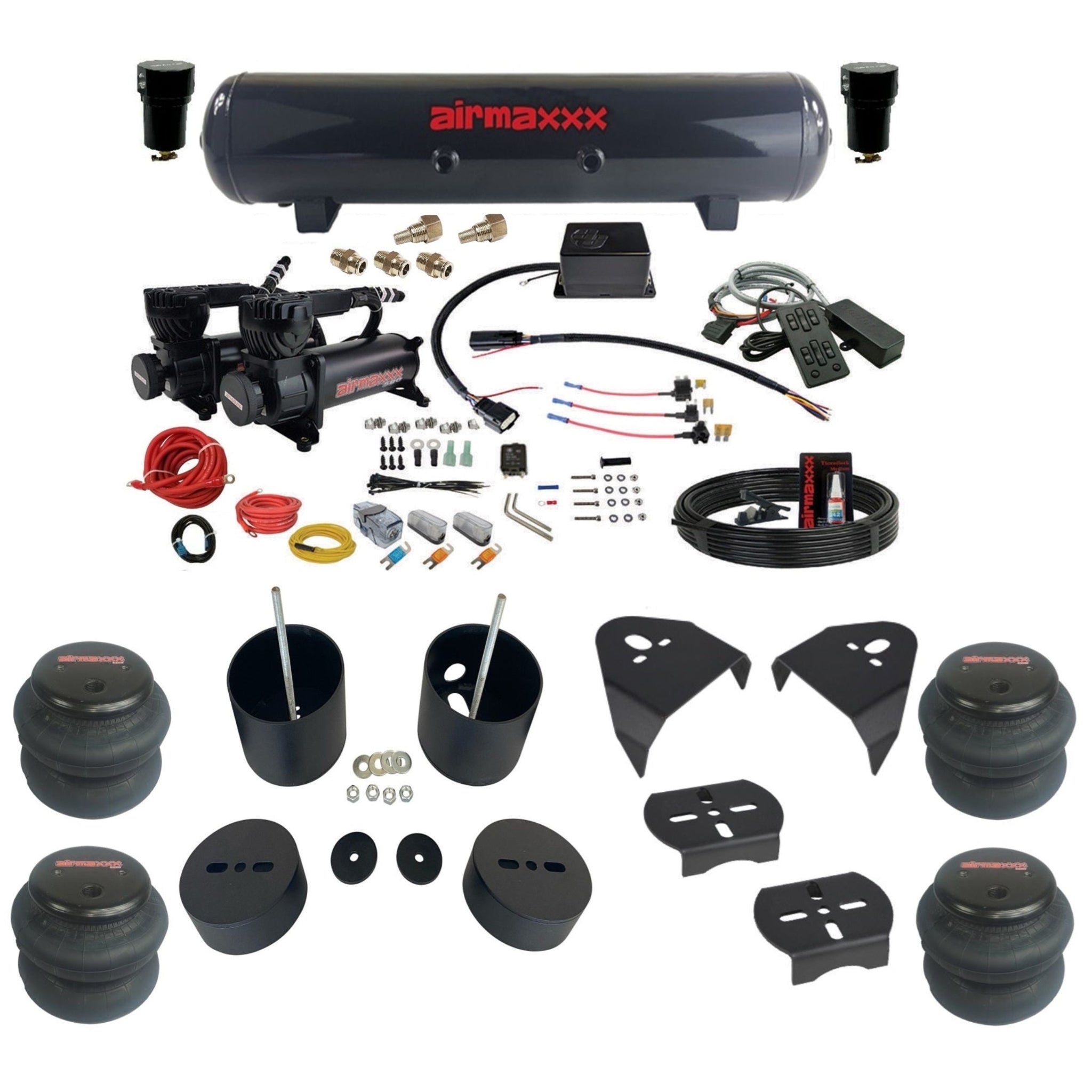 Air Suspension Kit Slam SV-8C Manifold w/Black 580 Fits 1999–06 Silver ...