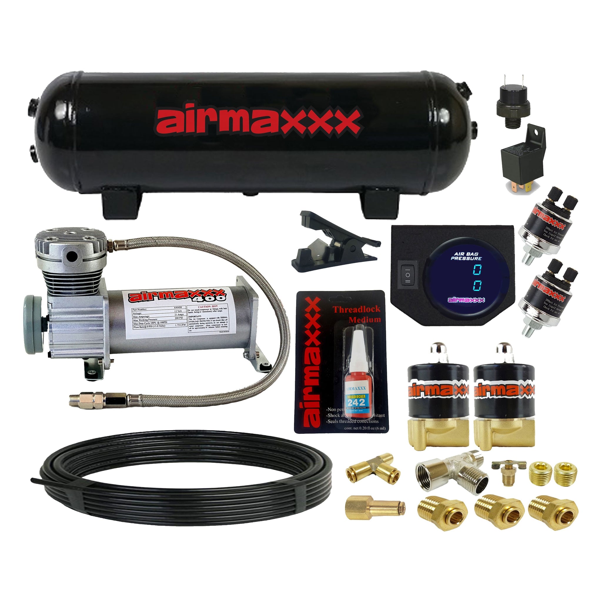 Tow Assist airmaxxx In Cab Control Kit Air Compressor Tank Valves & Ga ...
